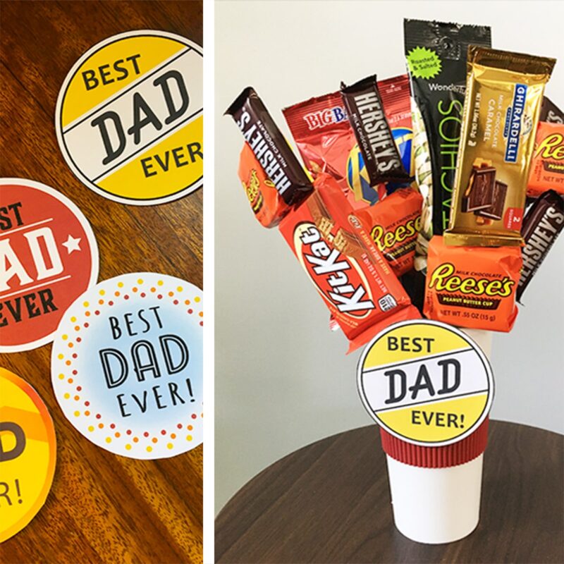 Make a Candy Bouquet For Dad - Free Printable Tags