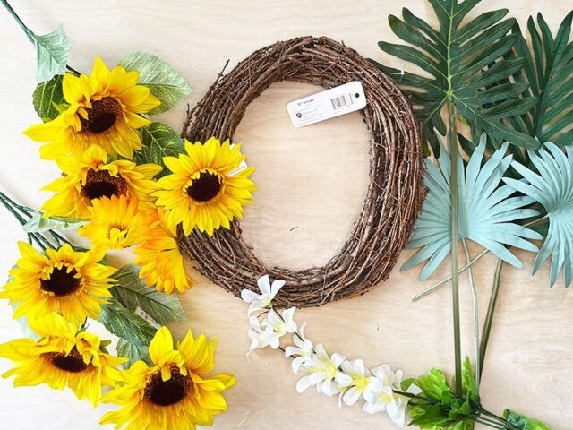 Pineapple Wreath Made With Sunflowers