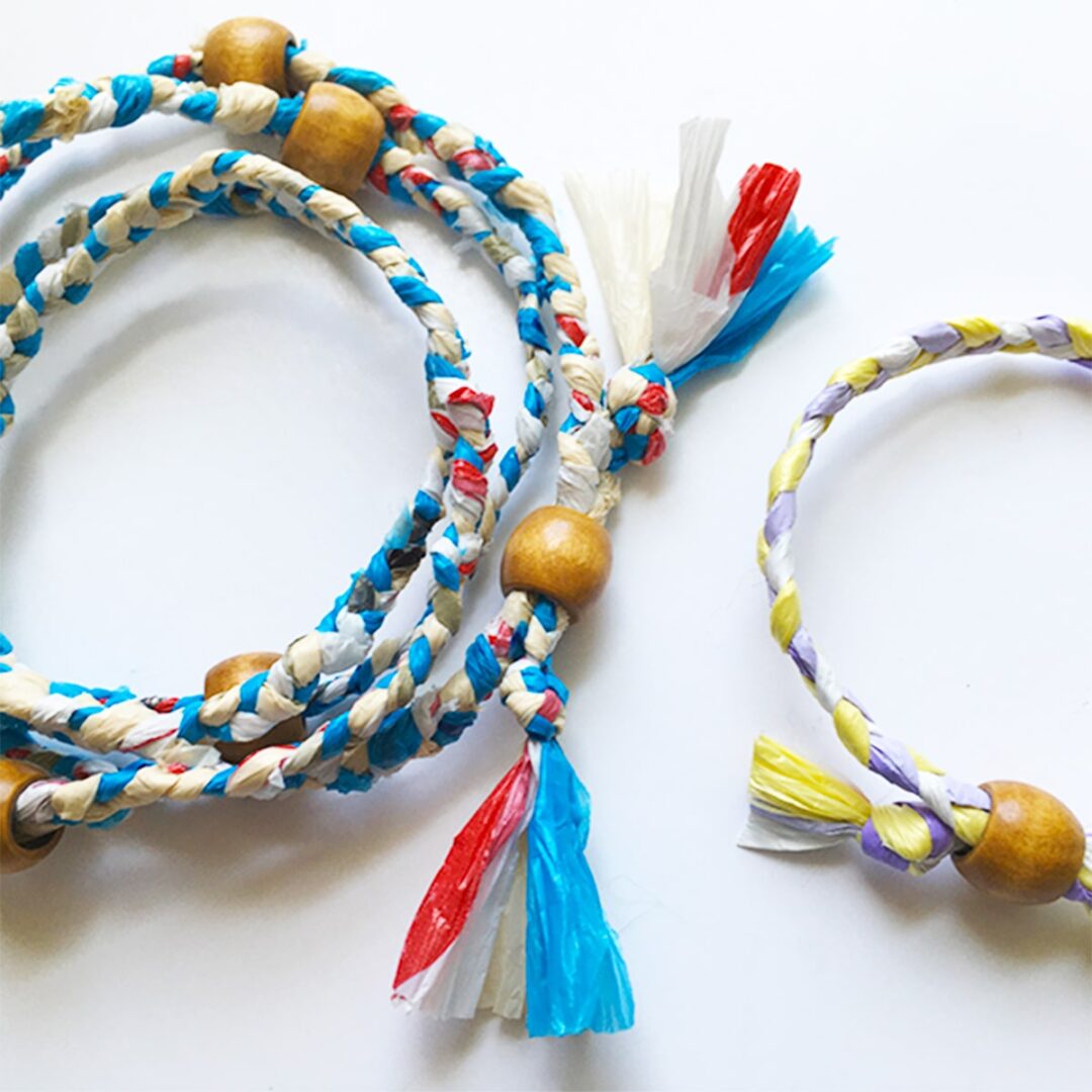 Recycled Plastic Bag Friendship Bracelets