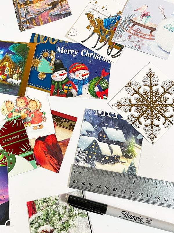 Recycled Gift Tags Made From Old Christmas Cards